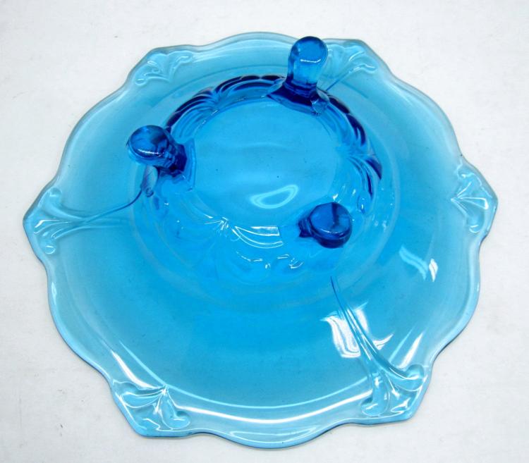 13909 Antiques: Vintage Aqua Blue Indiana Tiara Glass Duchess Footed Bowl