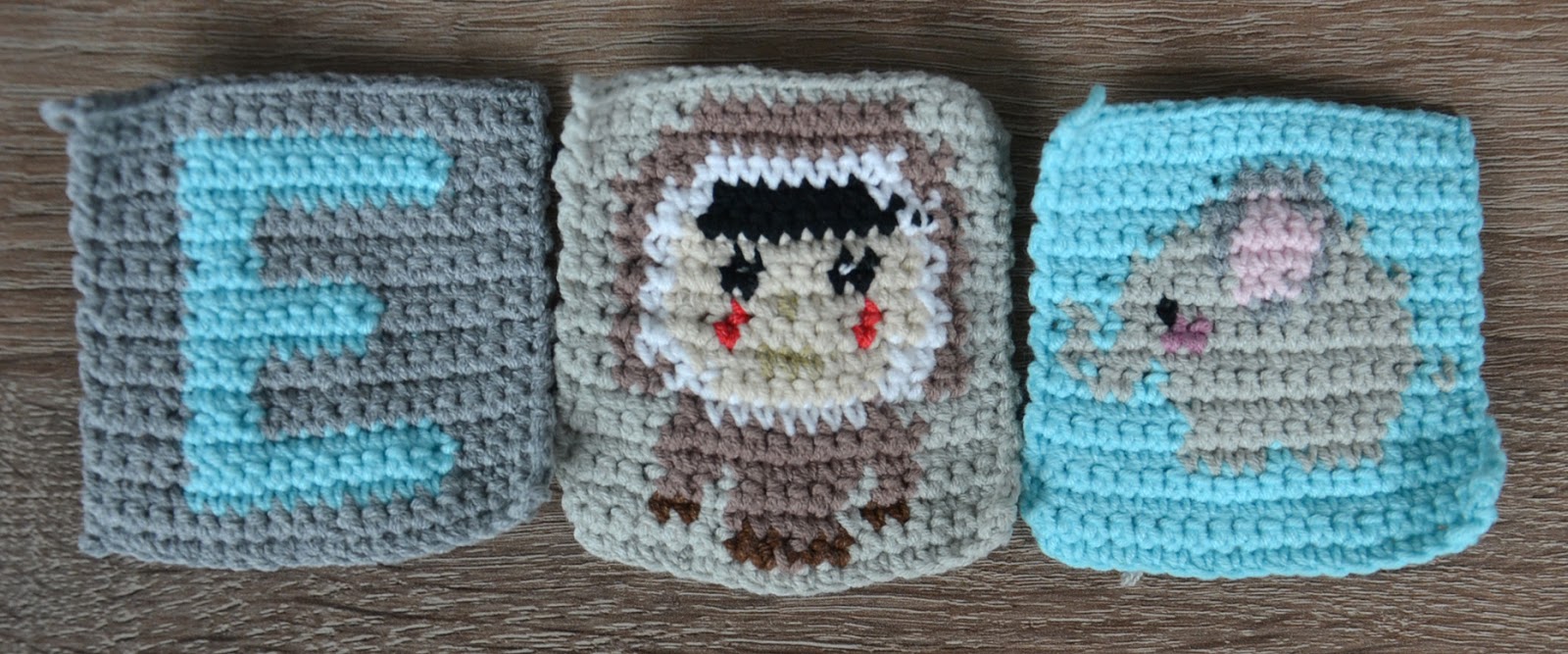 CROCHET SQUARES: letter E - Eskimos - elephant
