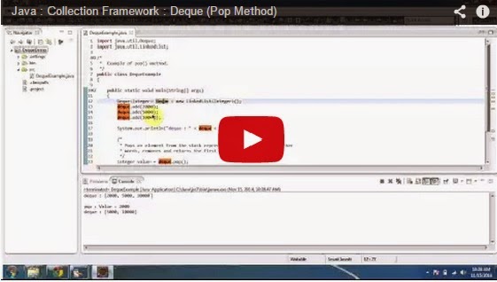 Java Ee Java Collection Framework Deque Pop Method