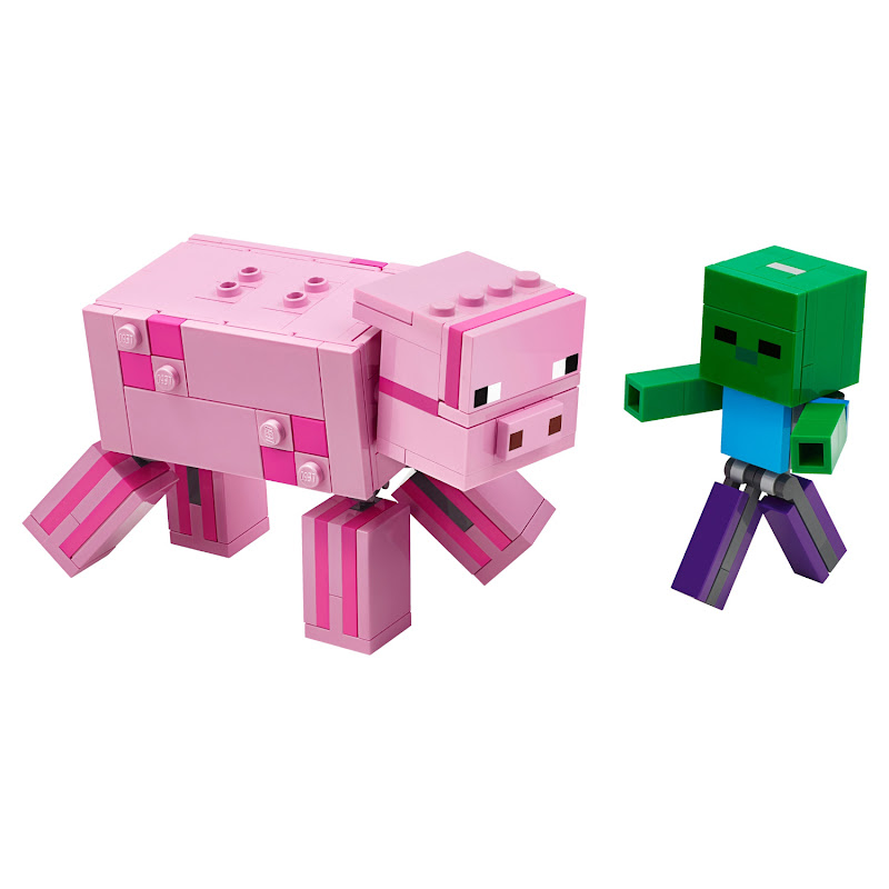 Minecraft Pig With Baby Zombie BigFig Set | Minecraft Merch