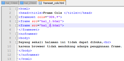 Mengenal Frame Dalam HTML Sub Lat 3 ~ Mari Berbagi Ilmu