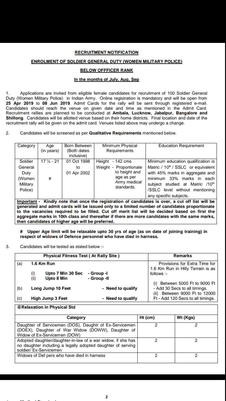 Indian Army Soldier Recruitment Online Form 2019