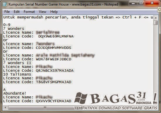 hard life: Serial Number Game House All In One