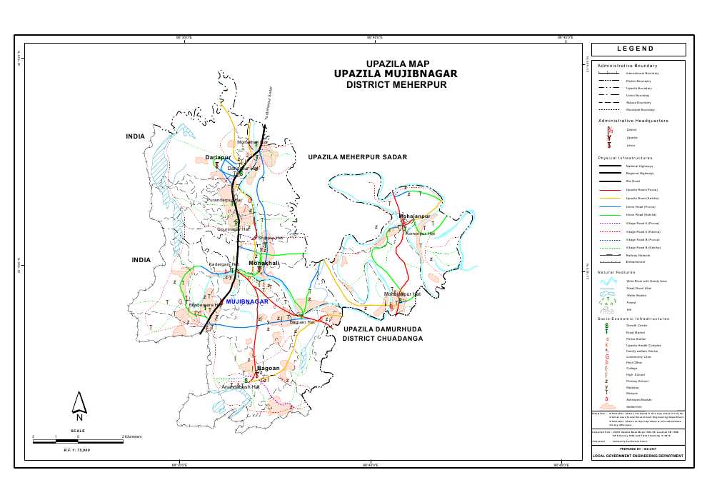 Mouza & Land Use Maps of Mujibnagar Upazila, Meherpur, Bangladesh ...