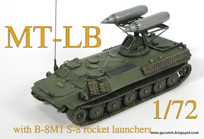 Gulumik Military Models: MT-LB with B-8M1 S-8 rocket launcher 1/72