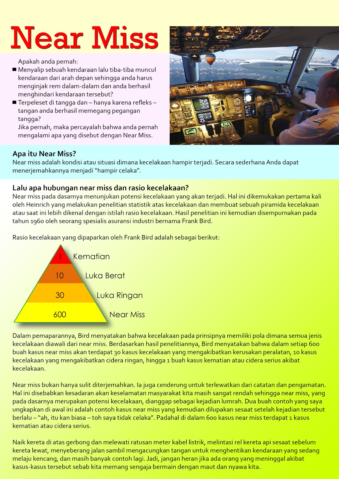 Hubungan Near Miss dengan Rasio Kecelakaan