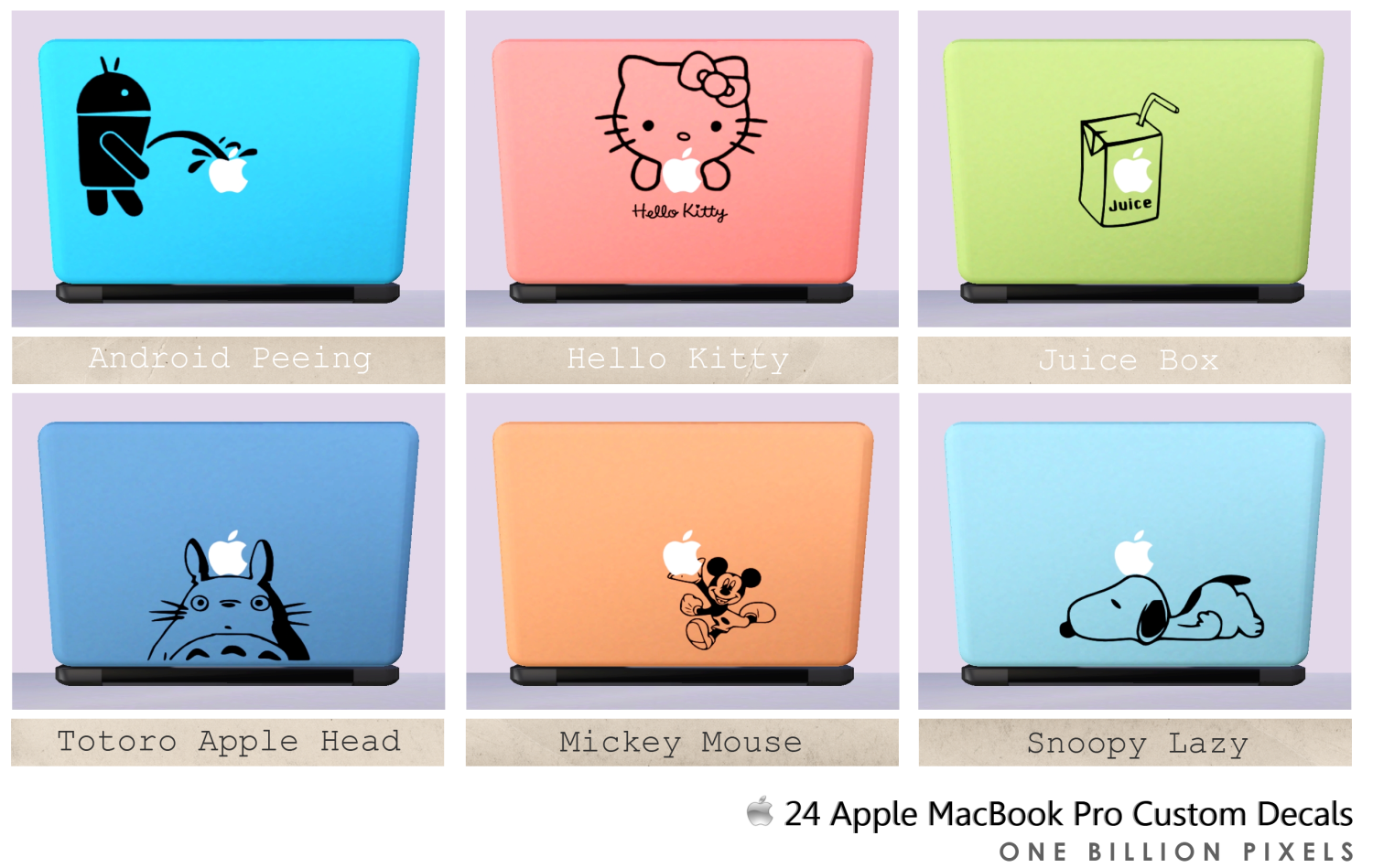 24 Apple MacBook Pro Custom Decals - One Billion Pixels