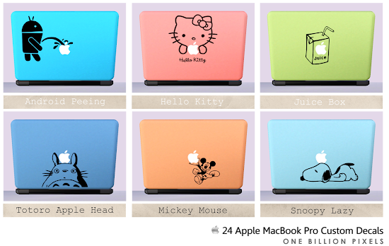 24 Apple MacBook Pro Custom Decals - One Billion Pixels