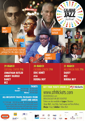 Darey Art Alade, Asa, Burna Boy for Calabar Jazz Festival