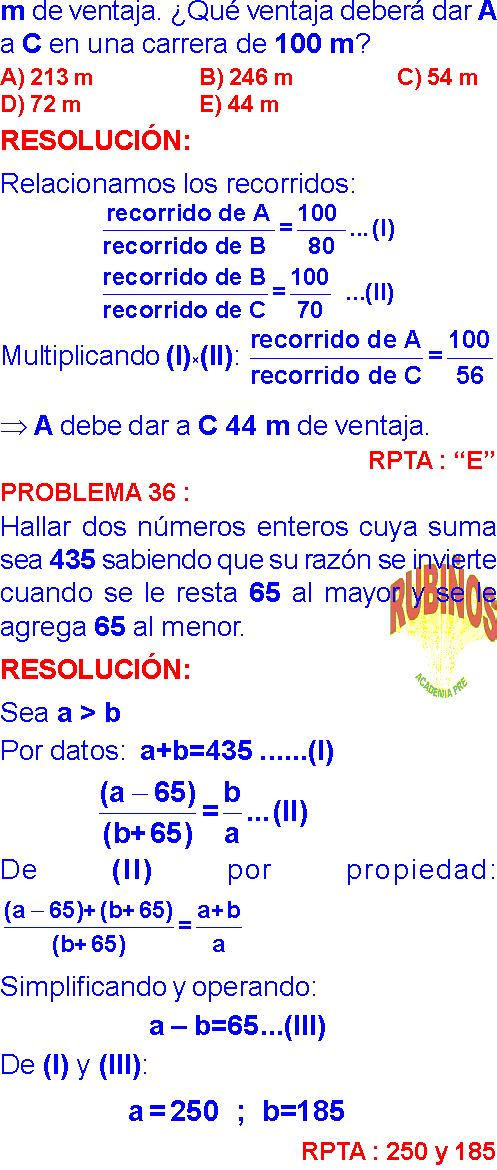 RAZONES Y PROPORCIONES PROBLEMAS RESUELTOS
