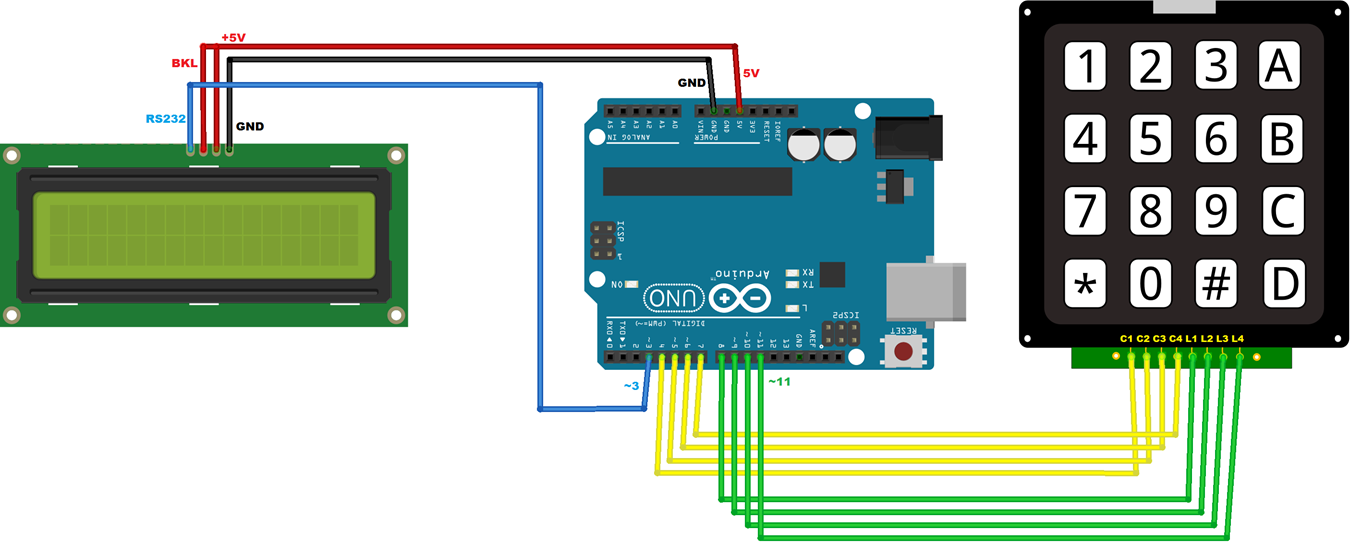 Teclado matricial com display LCD e Arduino Uno - Fernando K Tecnologia