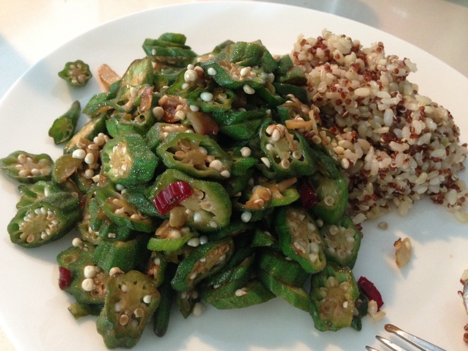 A Southern Eclectic Mix: Stir-fried okra Chinese style