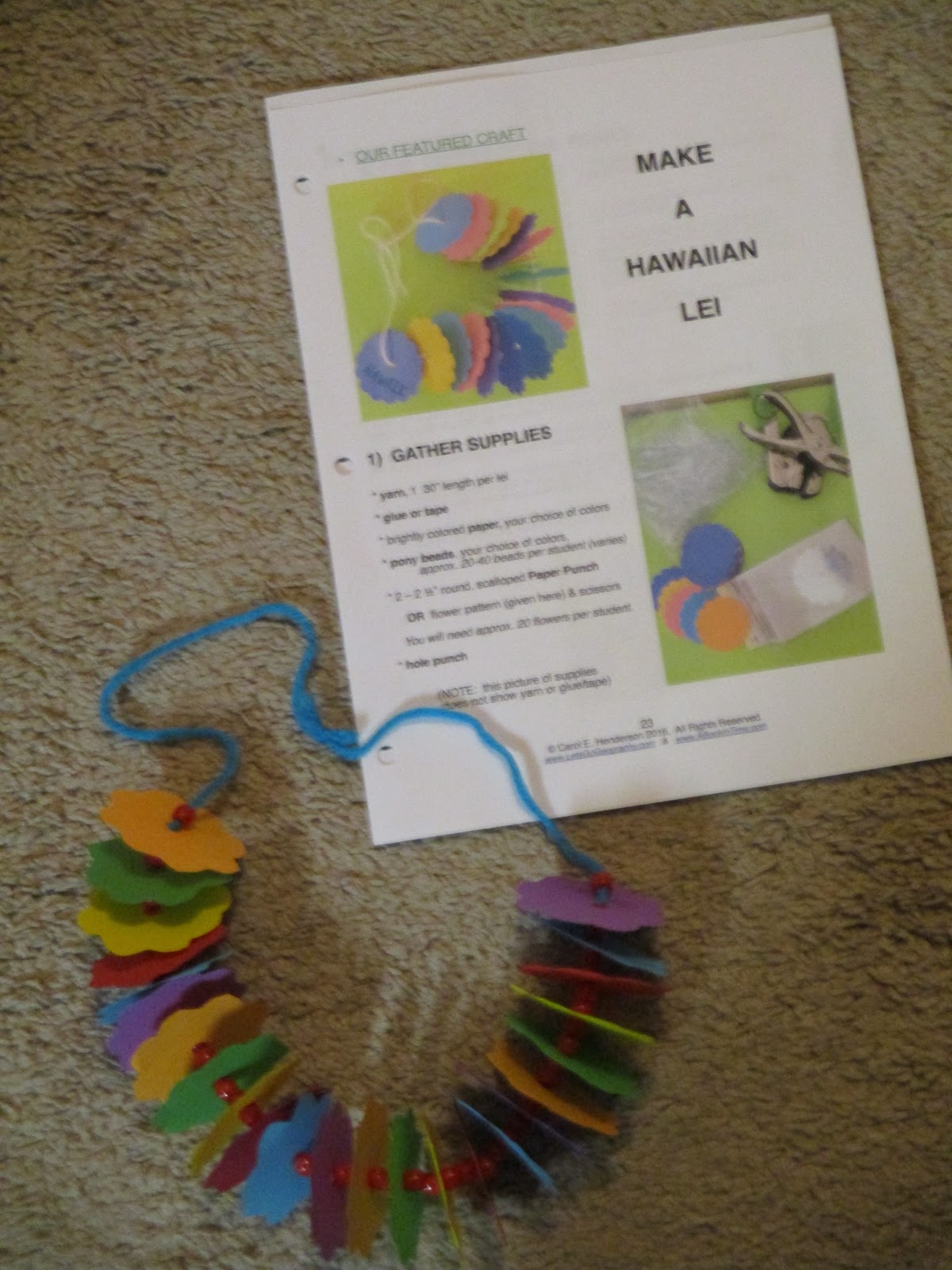 A Learning Journey: Making a Hawaiian Lei Craft