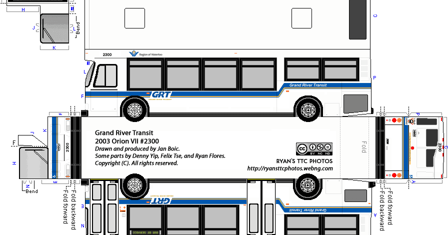 SP. Papel Modelismo: PaperBus 2003 Orion VII - Grand River Transit