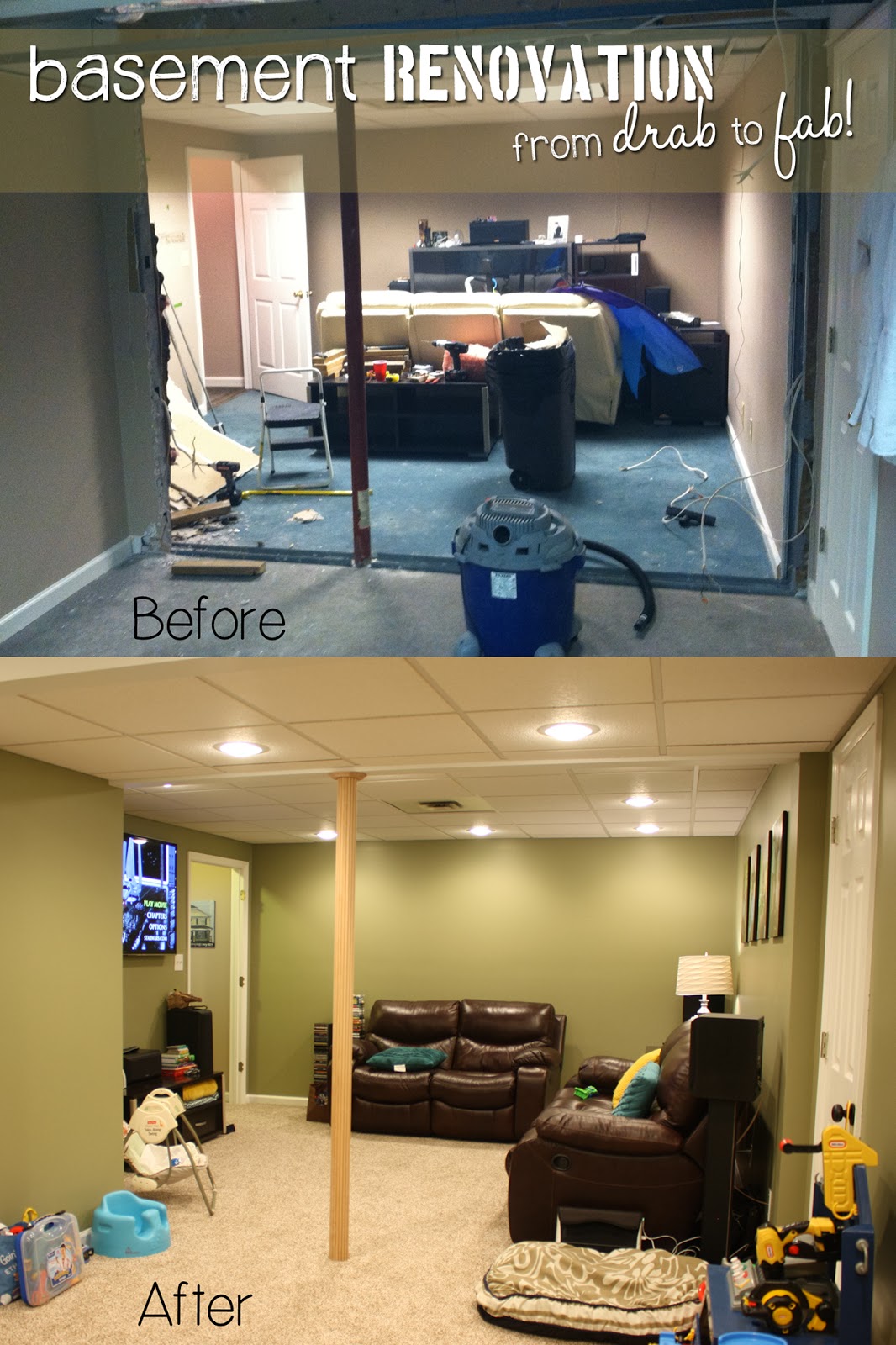 more than 9 to 5...my life as "Mom": Basement Renovation: From Drab to Fab