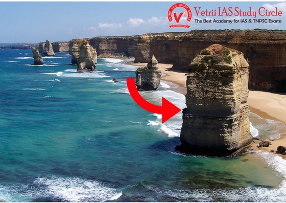 LANDFORMS CREATED BY SEA WAVES - UPSC - TNPSC General Knowledge