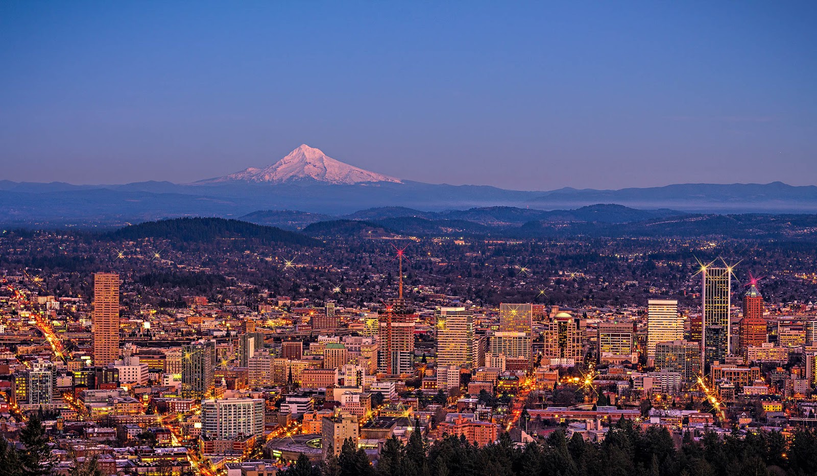 Walking Through NW Wilderness: Sunset from Pittock Mansion