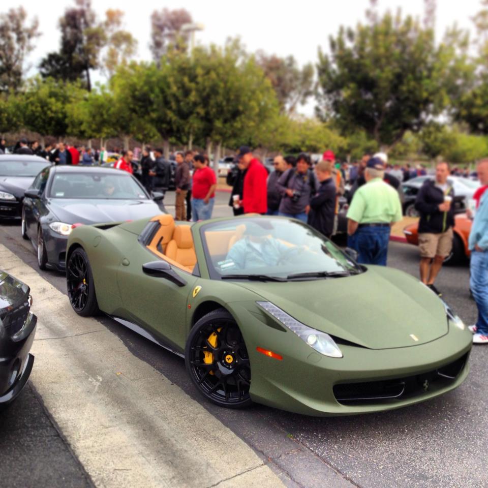 Car Show Bernie: The Army Green Ferrari 458 Spider that's like no other.
