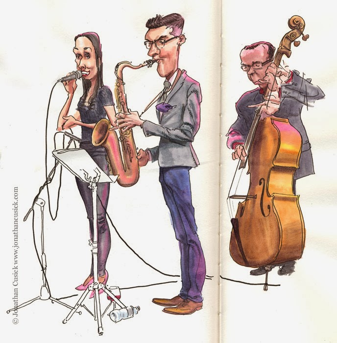 Sugar Frosted Goodness!: Live Jazz sketchbook drawing
