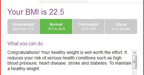 Collecting My Thoughts: BMI calculator from Mayo Clinic