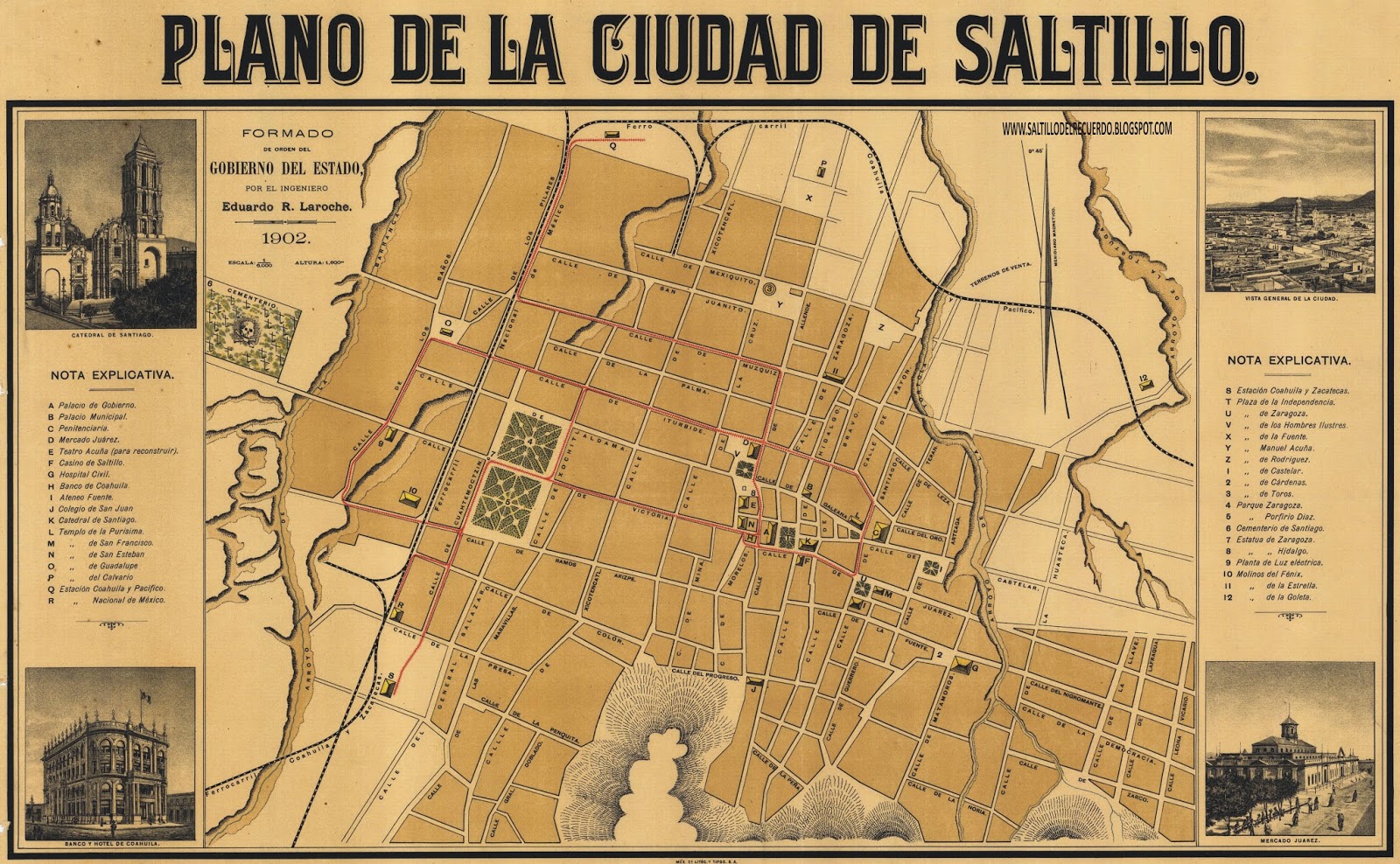 SALTILLO DEL RECUERDO: SALTILLO POR EDUARDO R LAROCHE 1902...!!!
