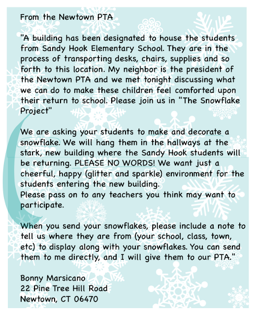 E is for Explore!: Snowflake Project for Sandy Hook