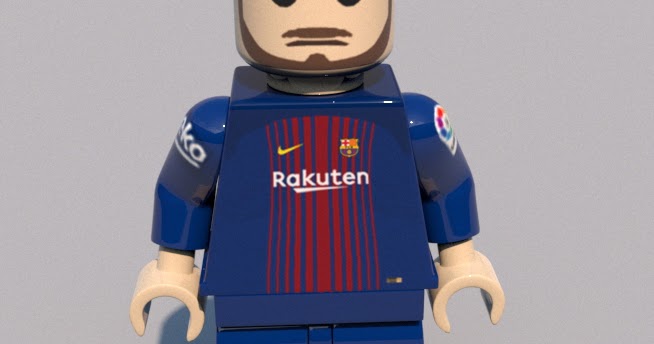 2018 Messi Lego (F.C Barcelona, home uniform, camp nou)