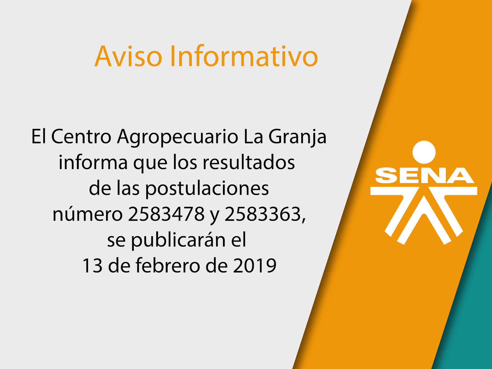 Centro Agropecuario La Granja: Aviso informativo