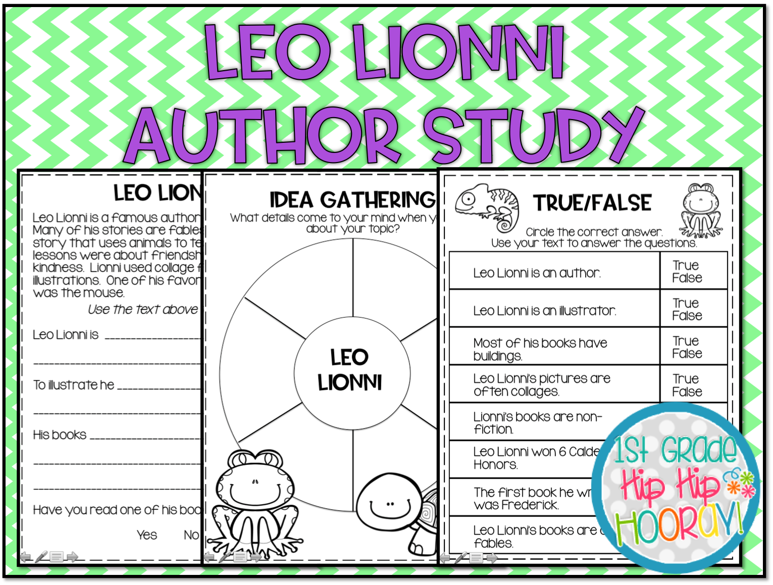 1st Grade Hip Hip Hooray!: Leo Lionni Author Study