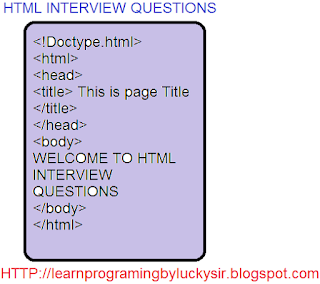 Learnprograming byluckysir: HTML INTERVIEW QUESTIONS AND ANSWERS