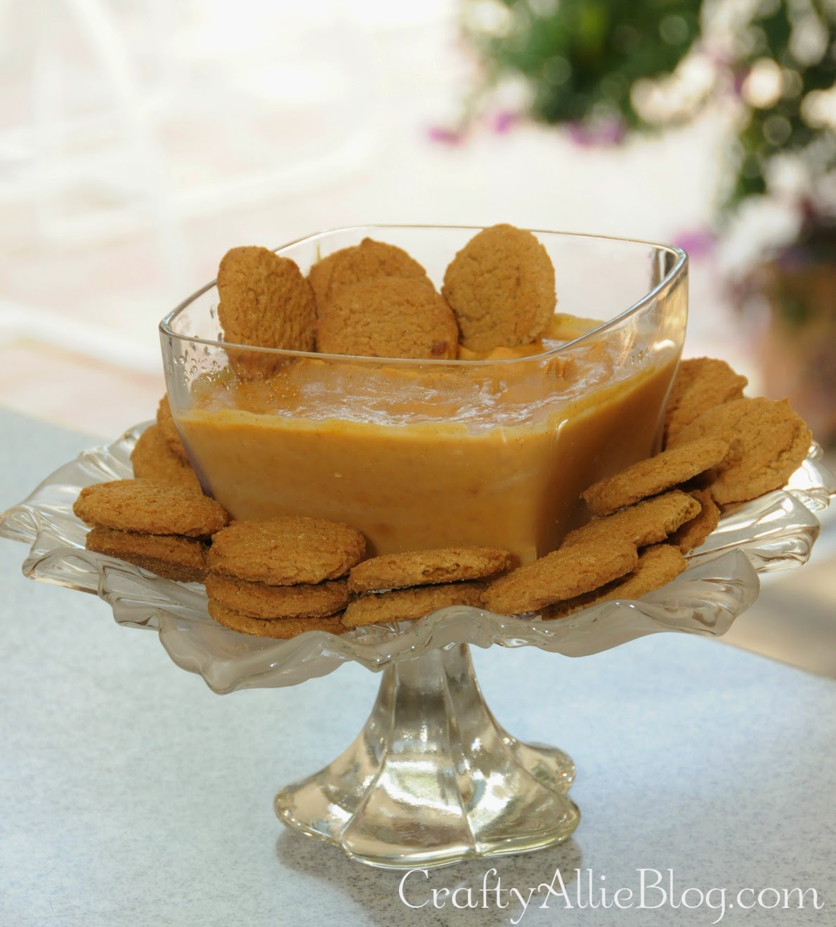 served it with mini ginger snap cookies.