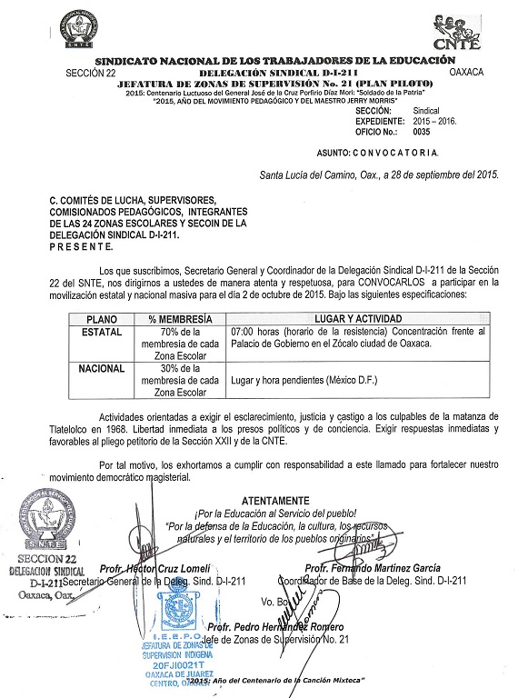 CMPIO - PLAN PILOTO: septiembre 2015