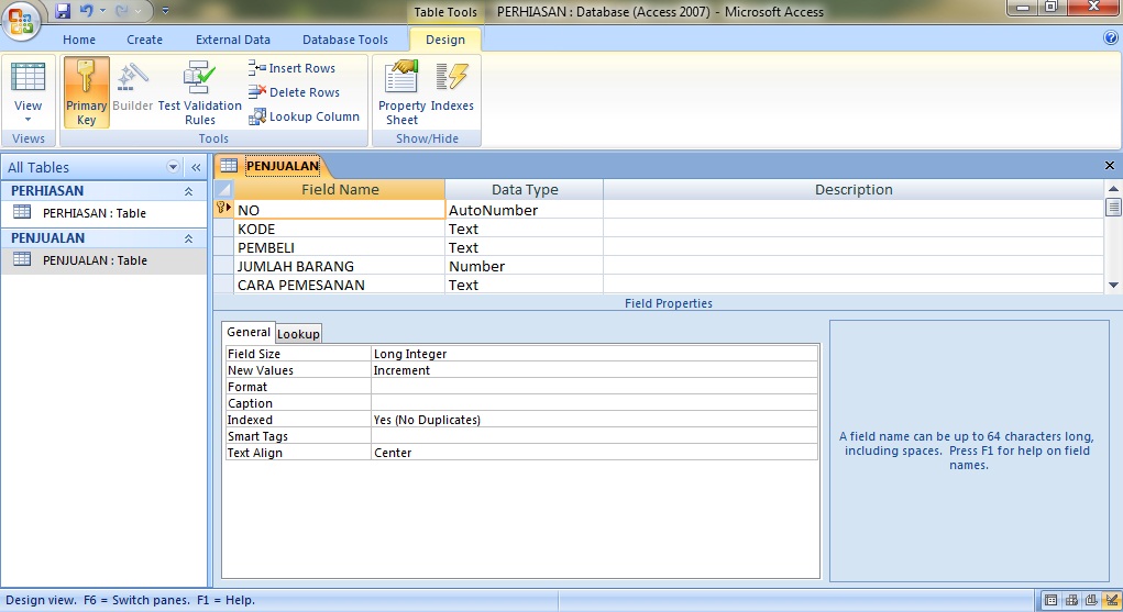 Task Corner: Langkah Membuat Tabel Pada Microsoft Access
