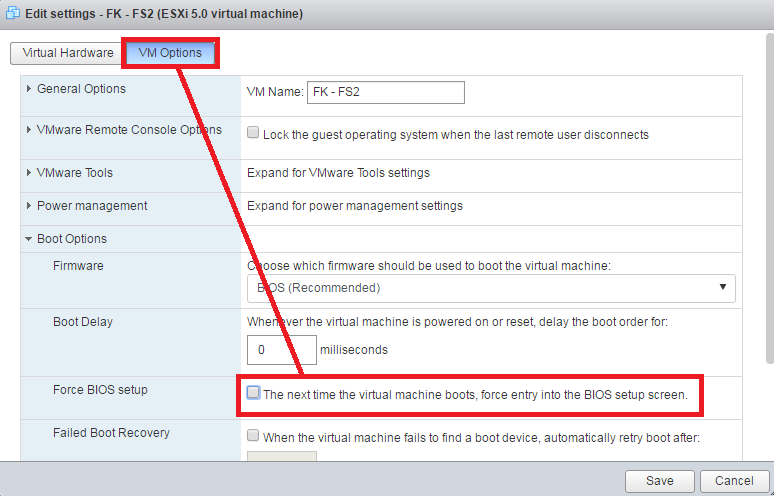 VMWare: Entrar BIOS maquina virtual | SYSADMIT