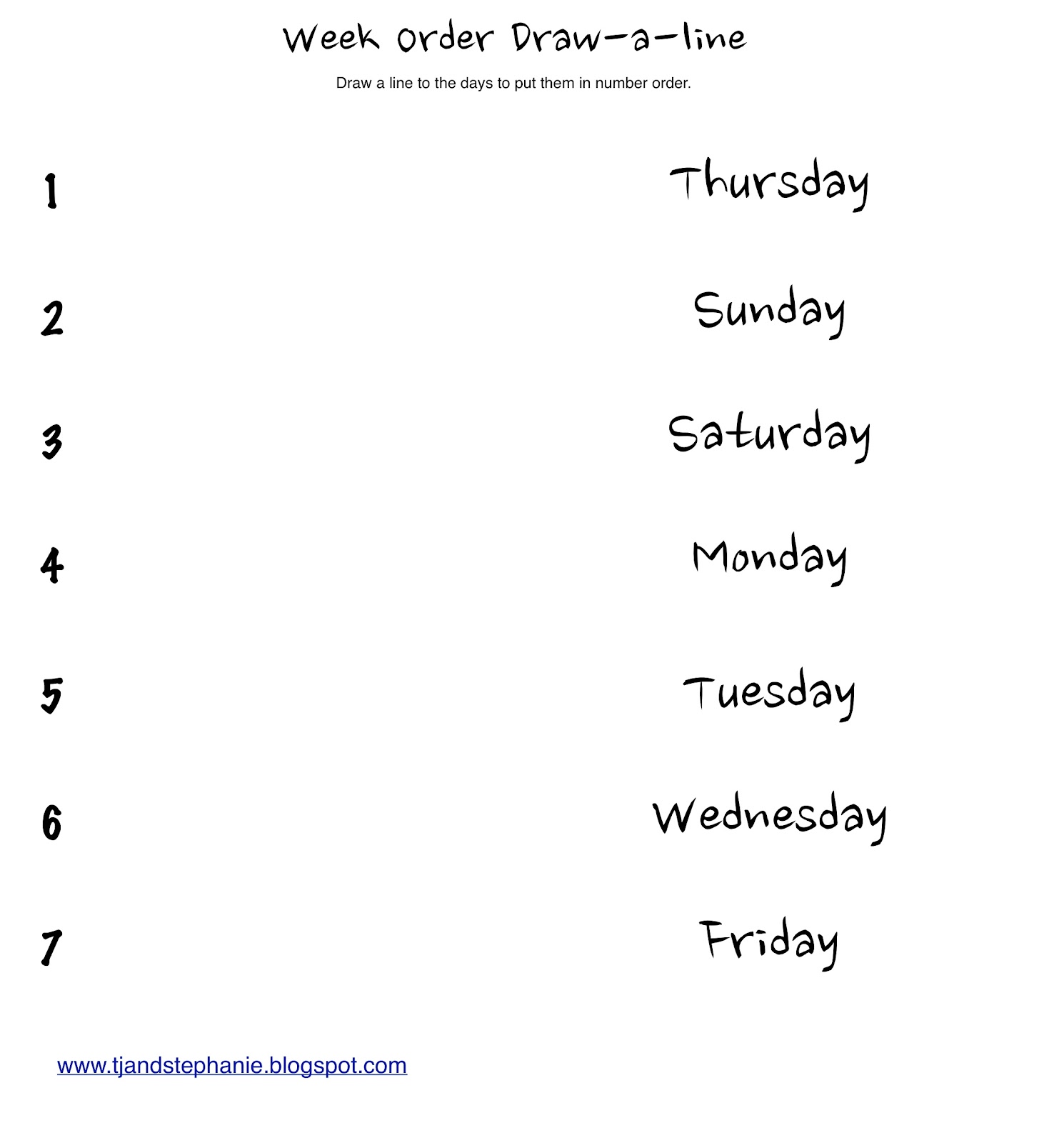 Stephanie’s food and funnies.: Days of the Week