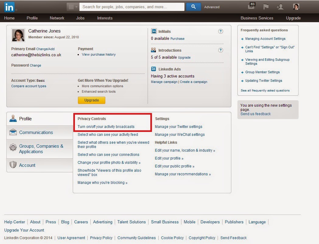 Catherine's Social Media blog: How to tweek your LinkedIn profile ...