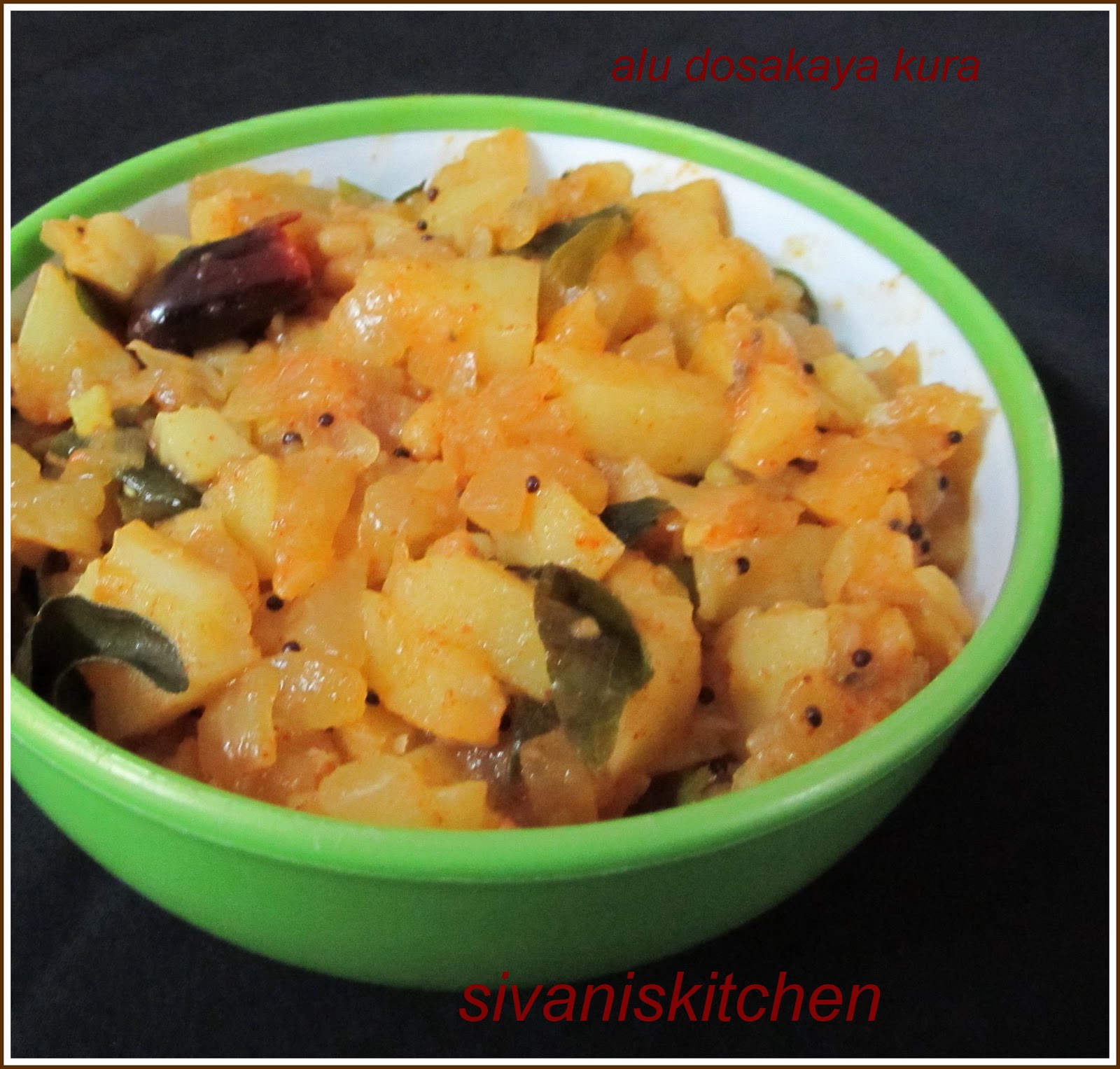 Sivani's Kitchen: Alu Dosakaya Kura / Potato Yellow Cucumber Curry