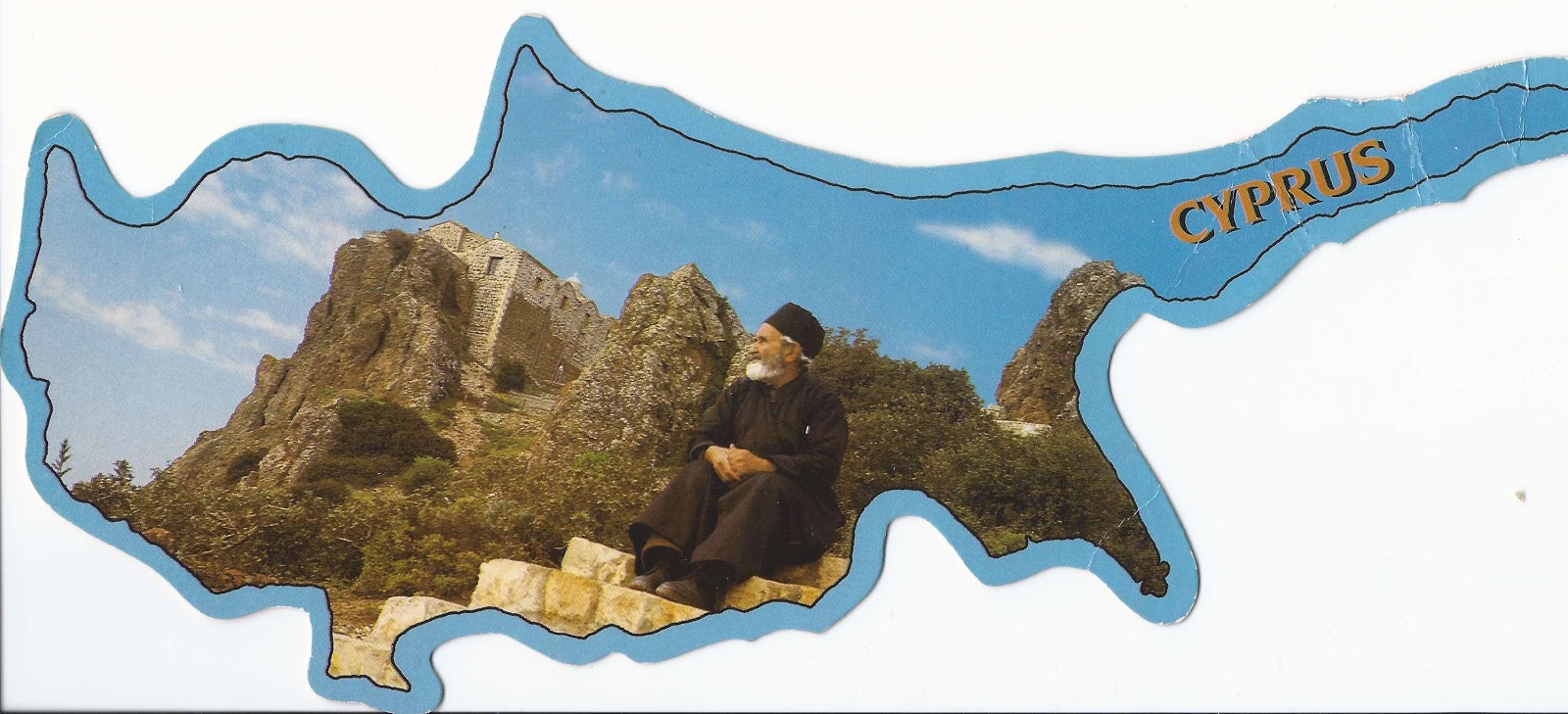 A Journey of Postcards: A postcard in the shape of Cyprus