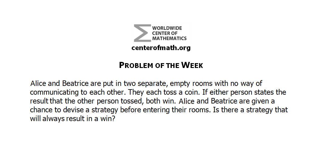 The Center of Math Blog: Problem of the Week