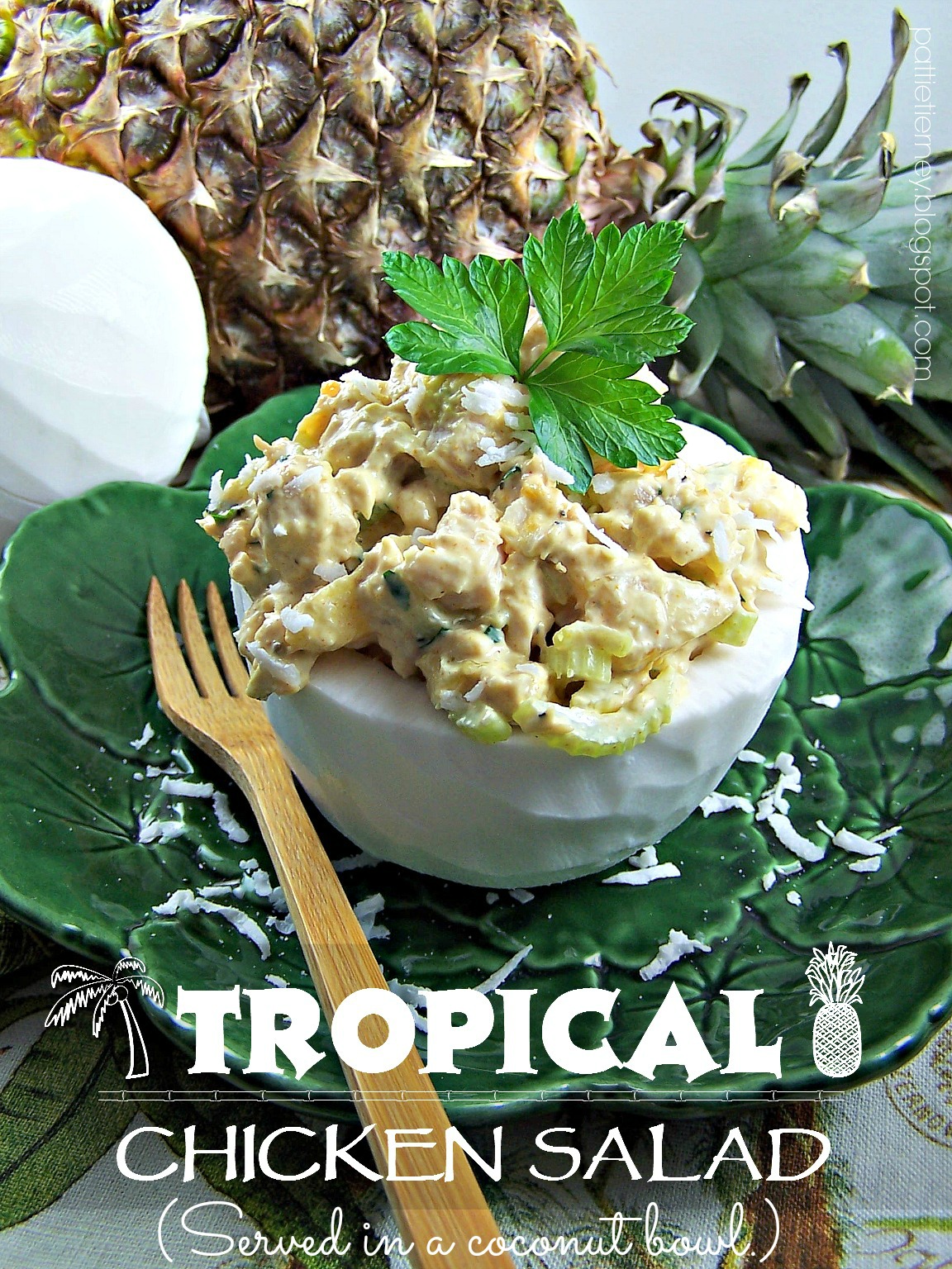 Olla-Podrida: Tropical Chicken Salad (Served in a Coconut Bowl)