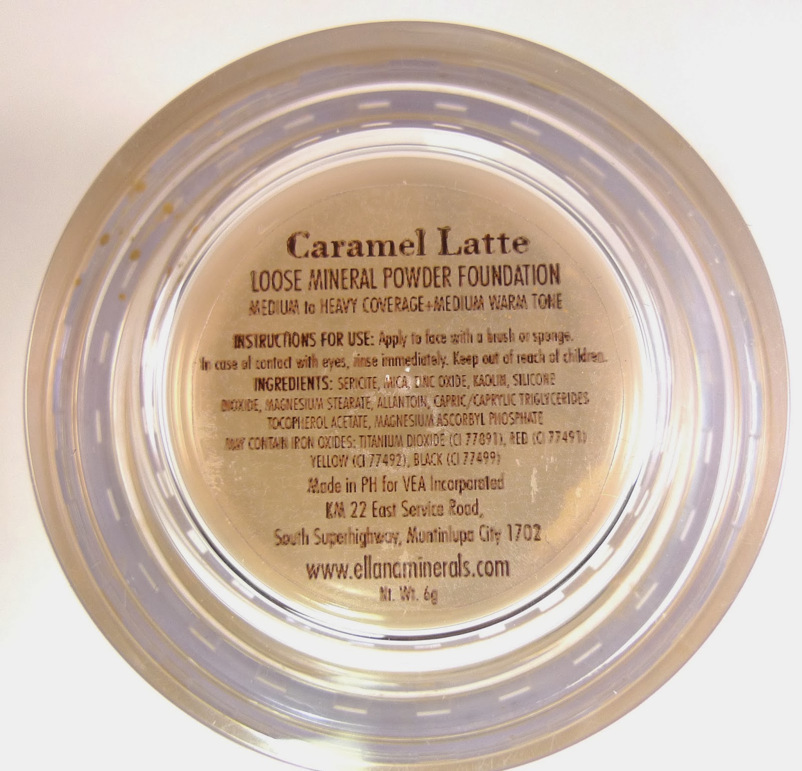 Ellana Mineral Cosmetics Loose Powder Foundation in Caramel Latte Review