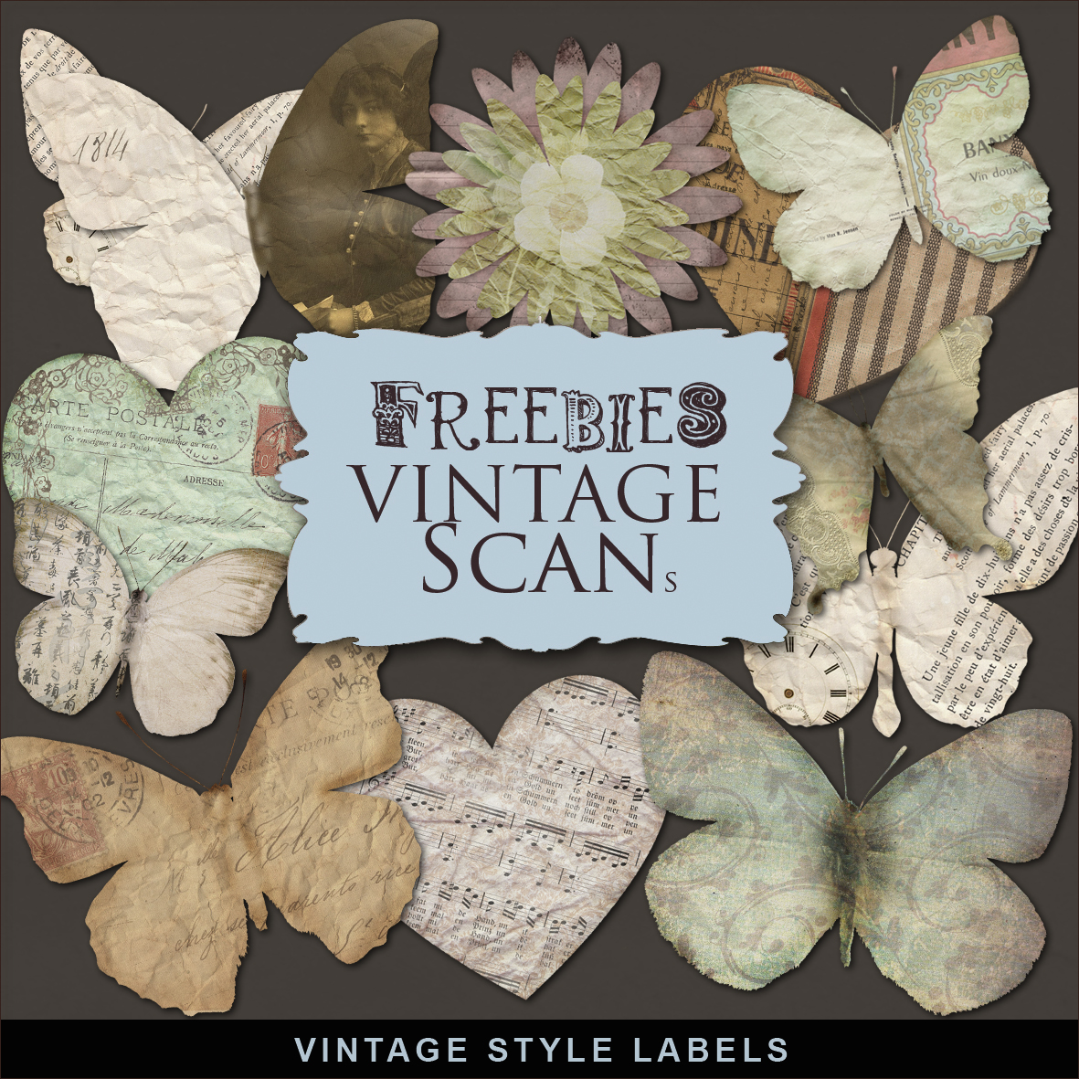 Freebies Vintage Style Kit of Labels:Far Far Hill - Free database of ...