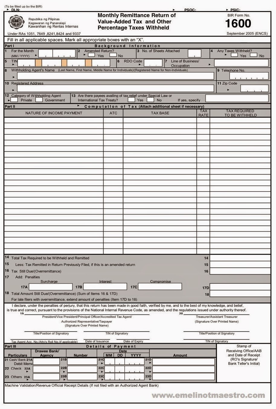 bir form 0605 - philippin news collections