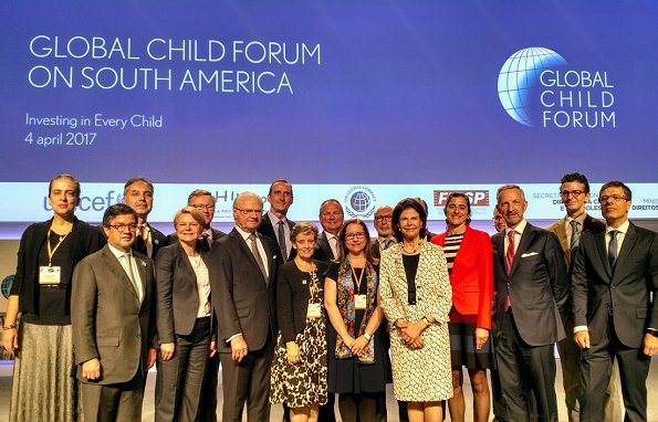 Queen Silvia and King Carl Gustaf attend Global Child Forum in Brazil