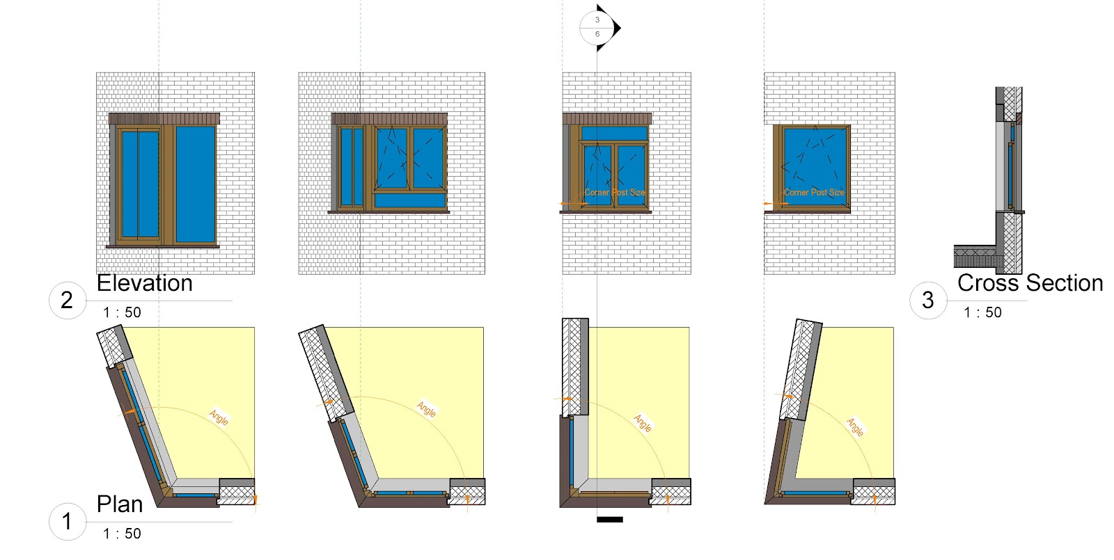 Custom Revit Families: Corner Window / Okno narożnikowe