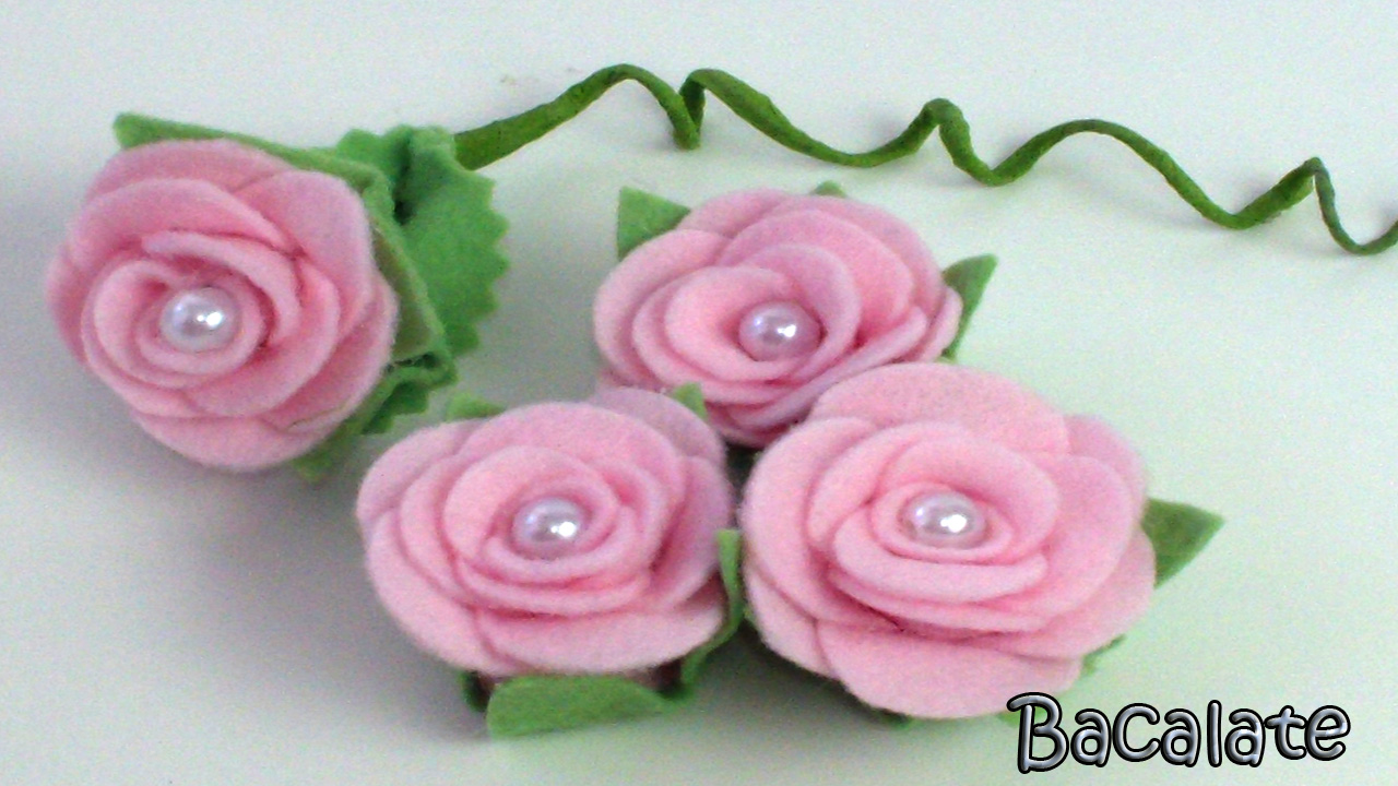 Molde De Rosa Em Feltro - RETOEDU