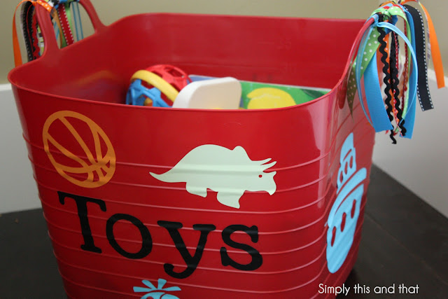Simply This and that: Plastic Tub Turned Toy Bin