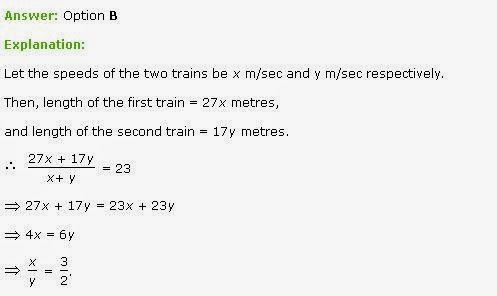 Aptitude: Two trains running in opposite directions cross a man ...