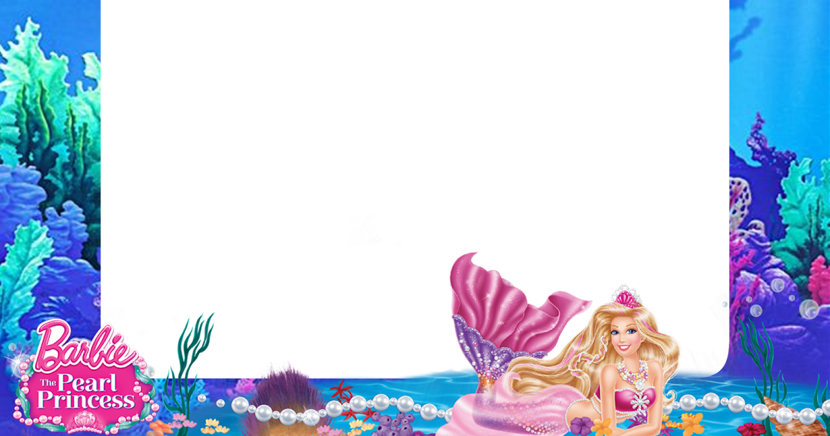 Barbie Mermaid PNG Frame - Printable PNG Frames | Cartoon Character PNG ...