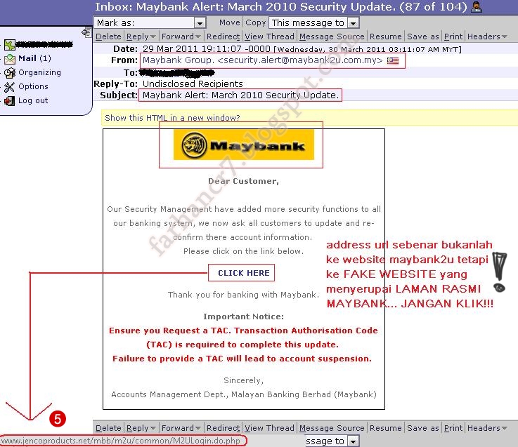 Maybank/CIMB/RHB Other Bank @ Bank EMAIL Security Update SCAM!!! Sila ...